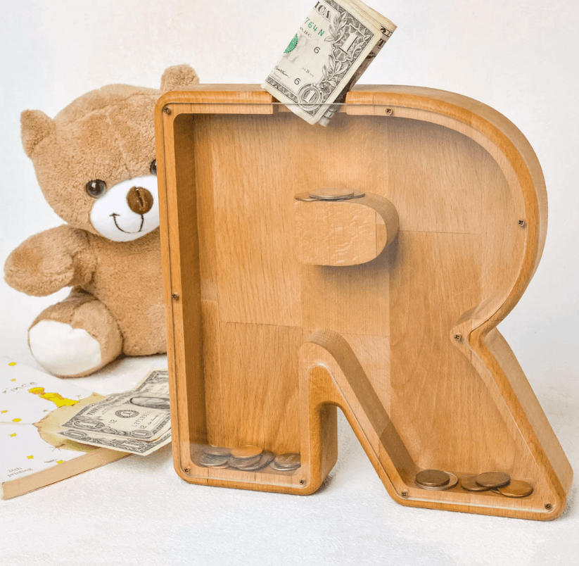 Personalized Wooden Letter Bank for Kids – TheGivenGet